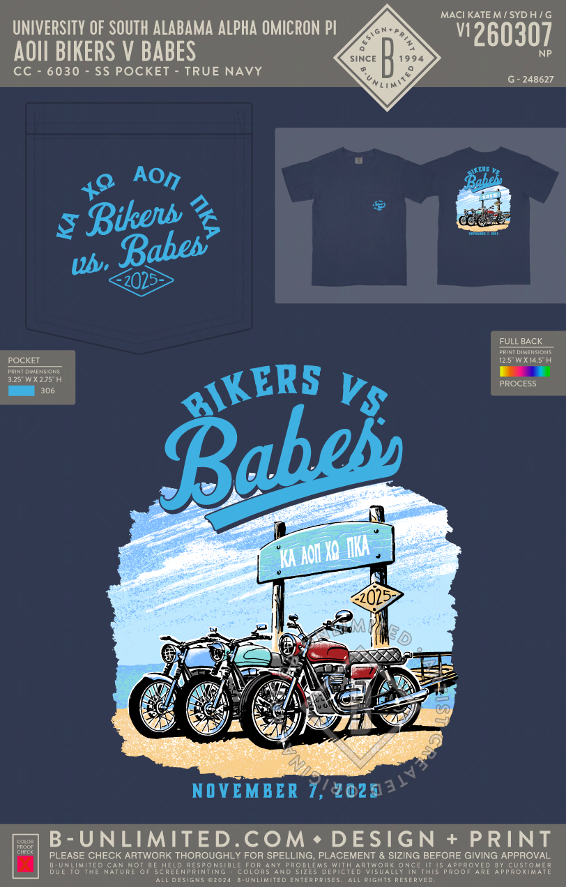 University of South Alabama Alpha Omicron Pi - AOII Bikers v Babes - C – B-Unlimited Custom ...