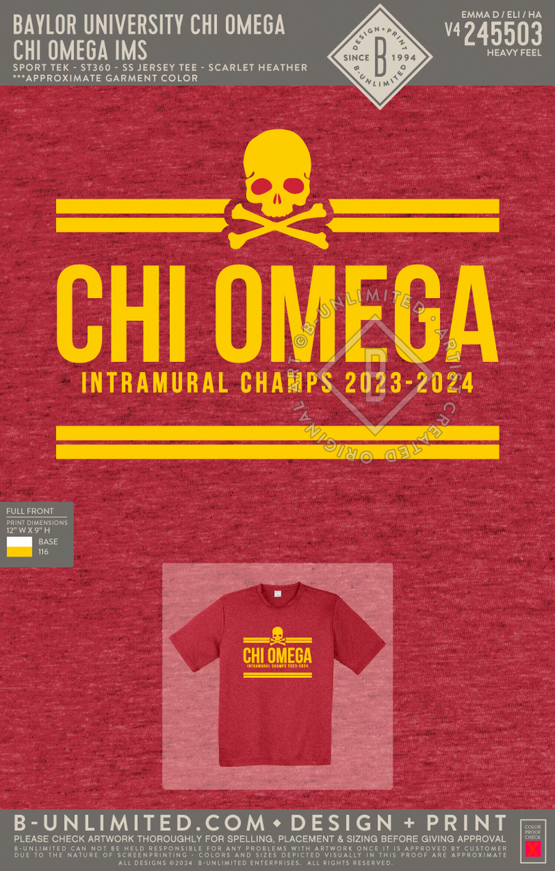 Baylor University Chi Omega – B-Unlimited Custom Apparel Shop