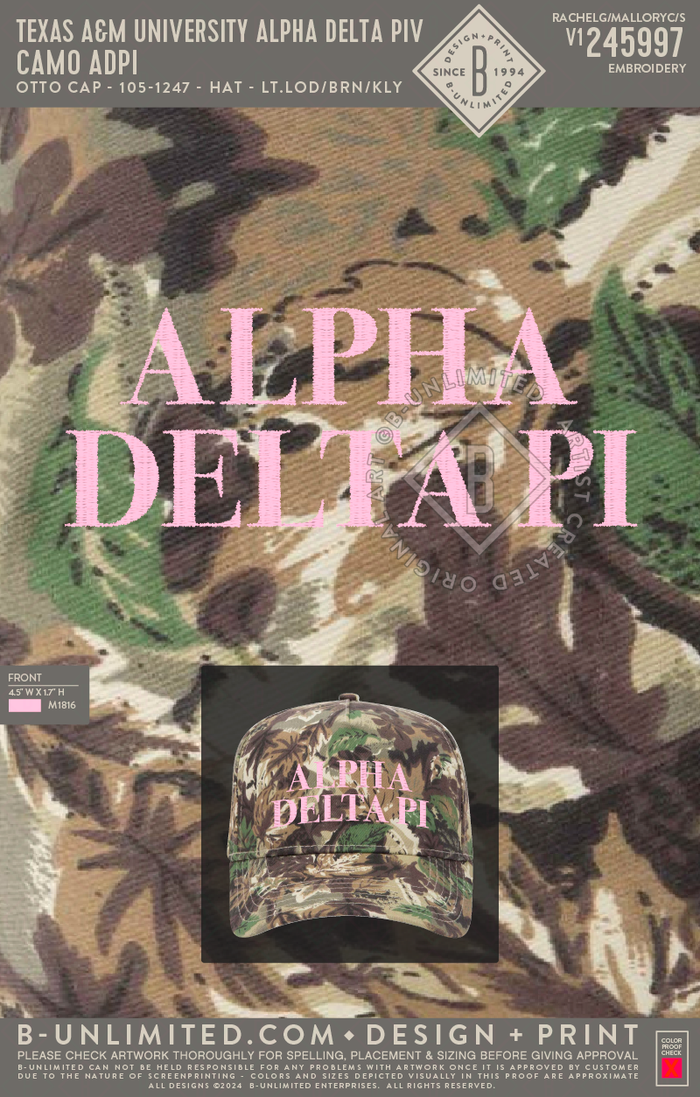 Texas A&M University Alpha Delta Pi – B-Unlimited Custom Apparel Shop