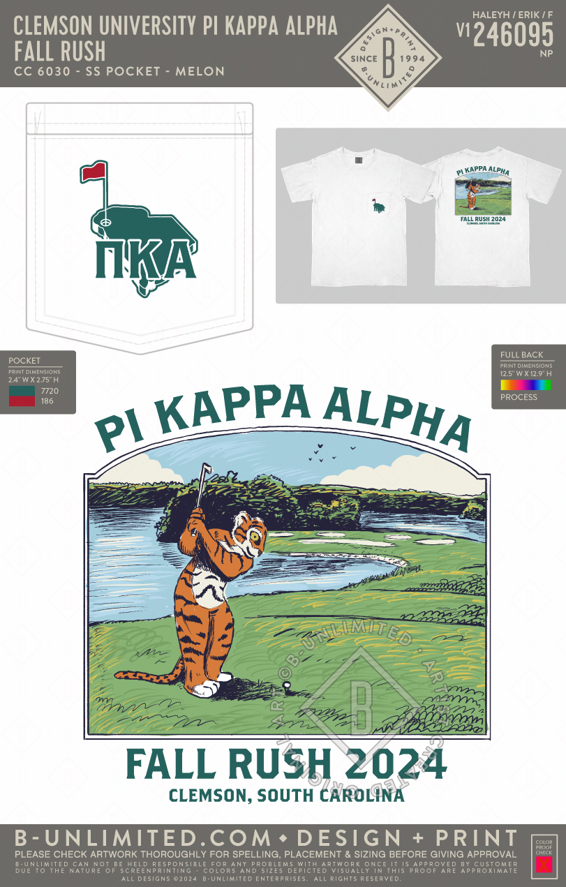 Clemson University Pi Kappa Alpha – B-Unlimited Custom Apparel Shop