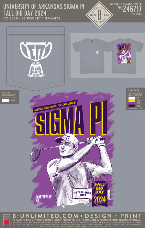 University of Arkansas Sigma Pi – B-Unlimited Custom Apparel Shop