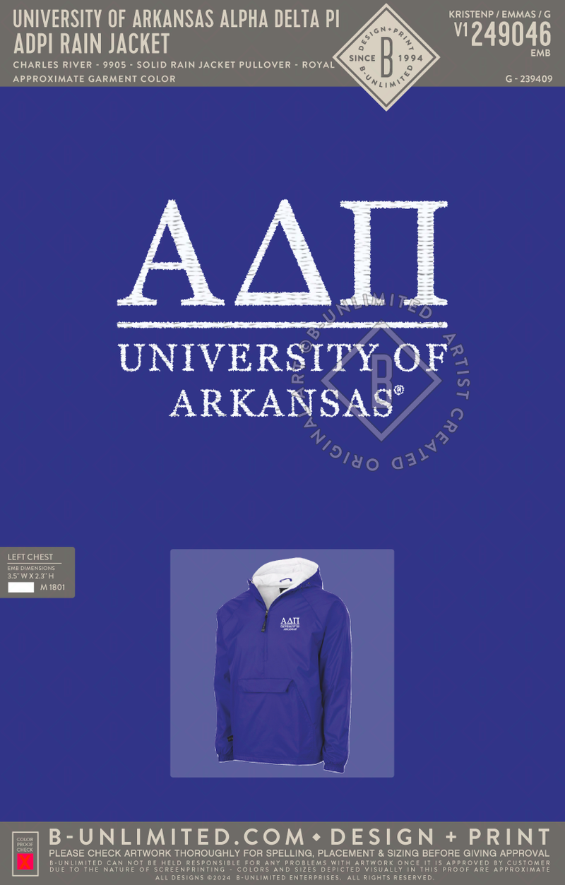 University of Arkansas Alpha Delta Pi – B-Unlimited Custom Apparel Shop