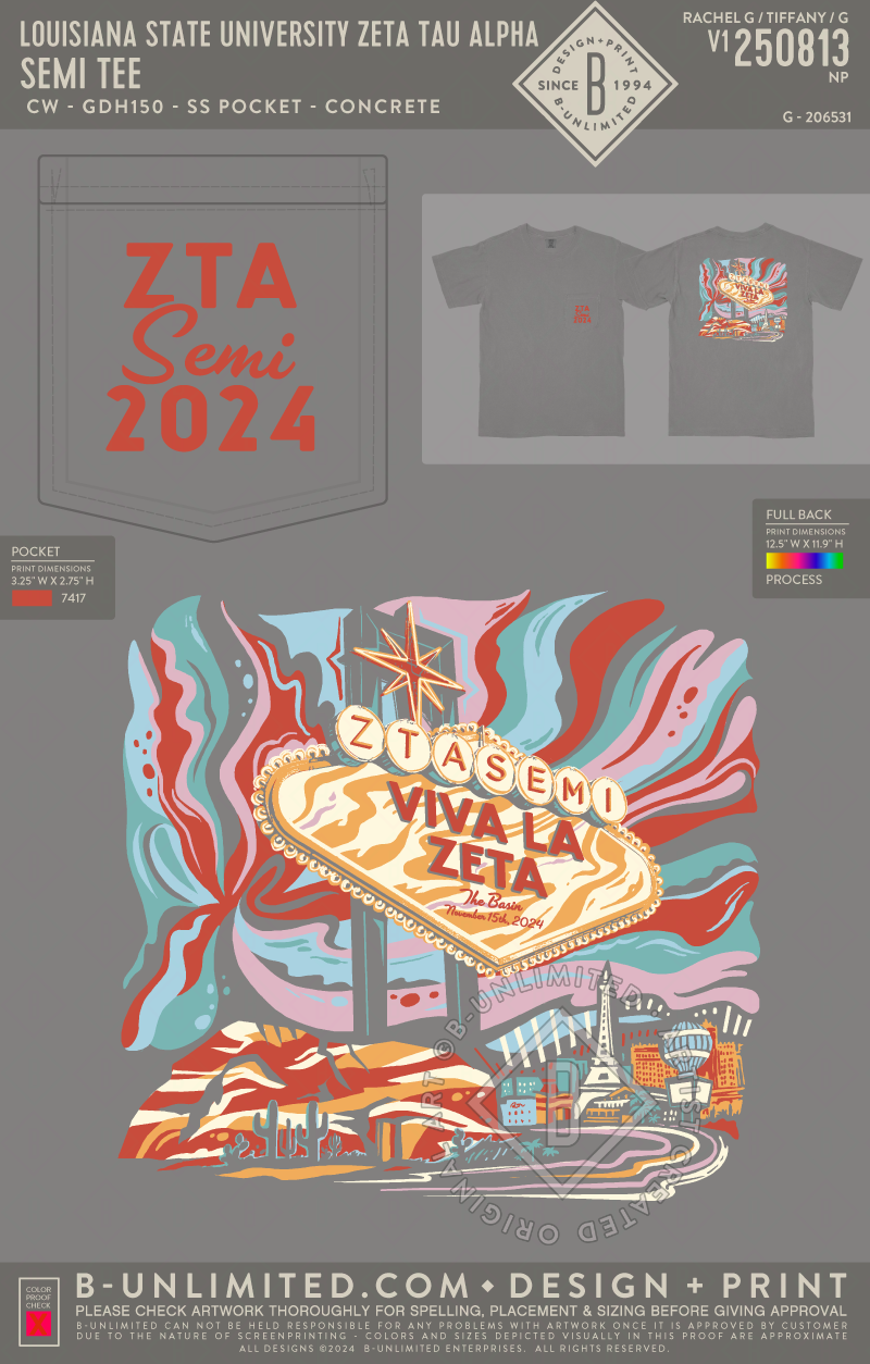 Louisiana State University Zeta Tau Alpha – B-Unlimited Custom Apparel Shop