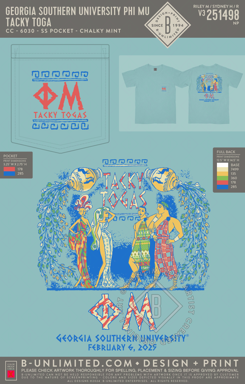 Georgia Southern University Phi Mu - Tacky Toga - CC - 6030 - SS Pocke ...