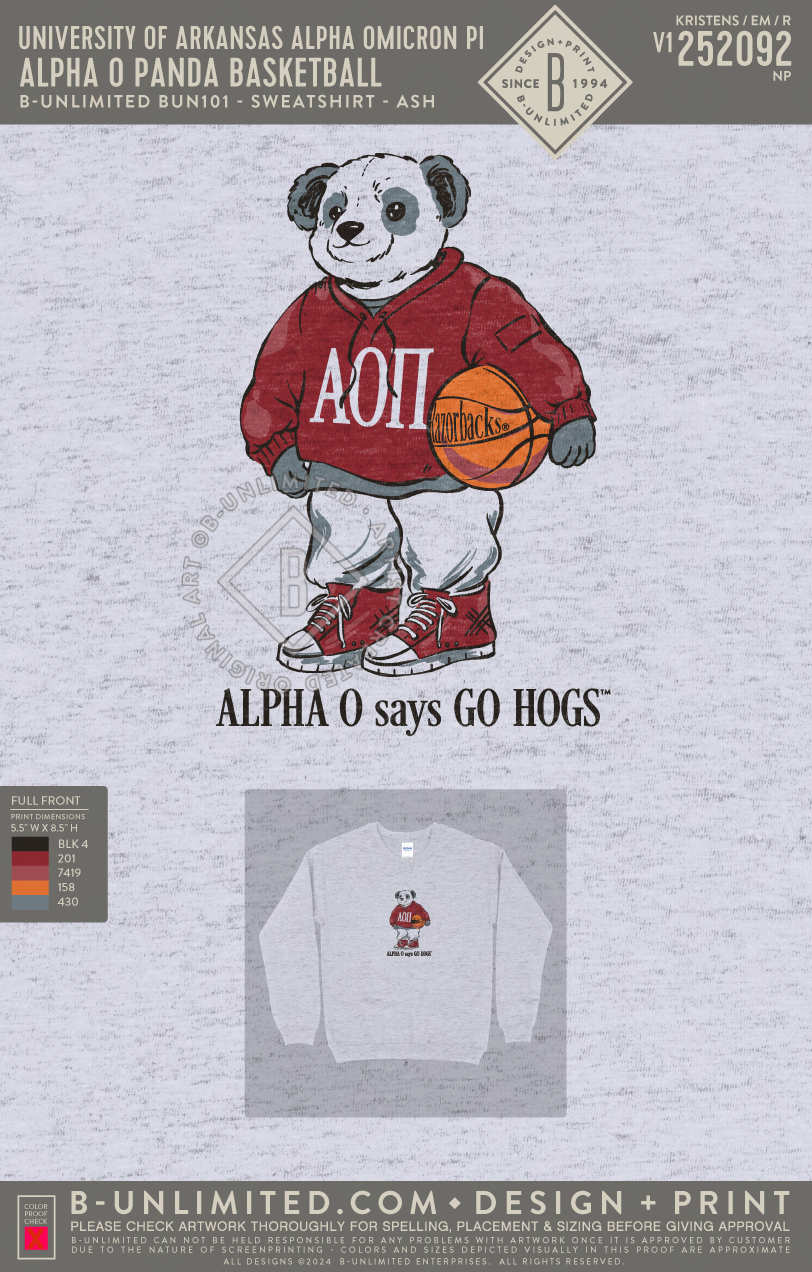 University of Arkansas Alpha Omicron Pi - Alpha O Panda Basketball - B ...