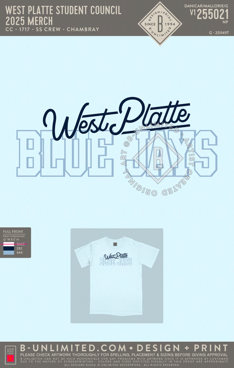 West Platte Student Council - 2025 Merch Sophomore - CC - 1717 - SS Cr ...