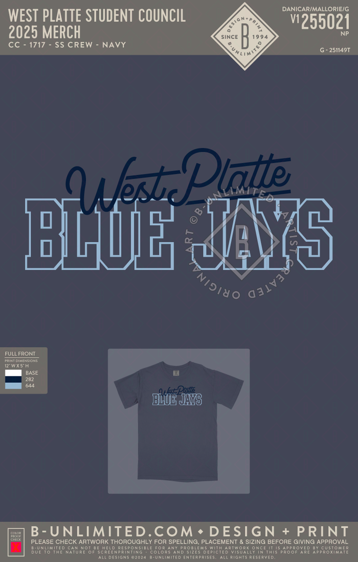 West Platte Student Council - 2025 Merch Sophomore - CC - 1717 - SS Cr ...