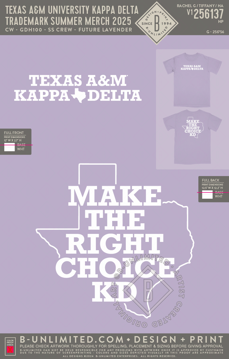 Texas A&M University Kappa Delta - Trademark Summer Merch 2025 - CW ...