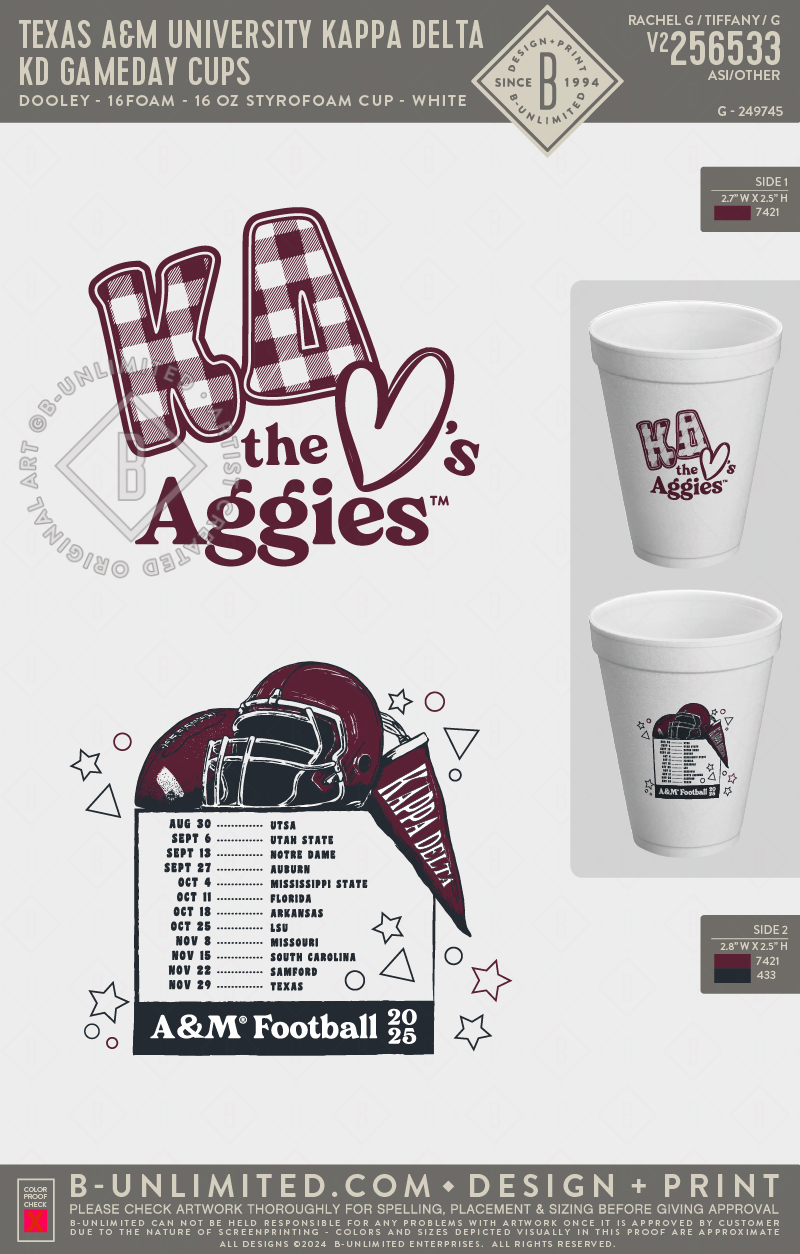 Texas A&M University Kappa Delta - KD Gameday Cups (Pack of 10) - Dool ...
