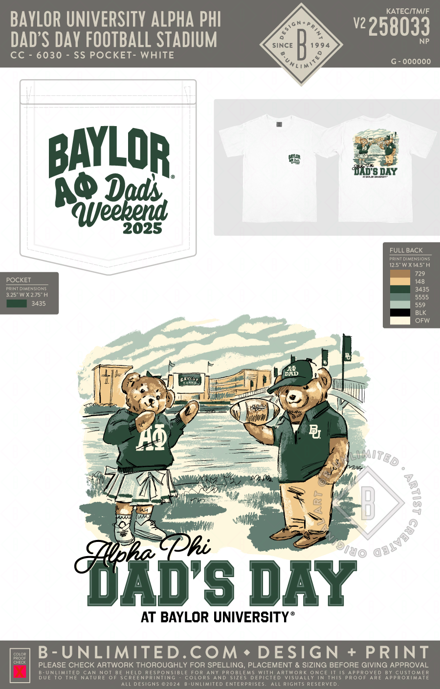 Baylor University Alpha Phi - Dad's Day Football Stadium - CC - 6030 ...