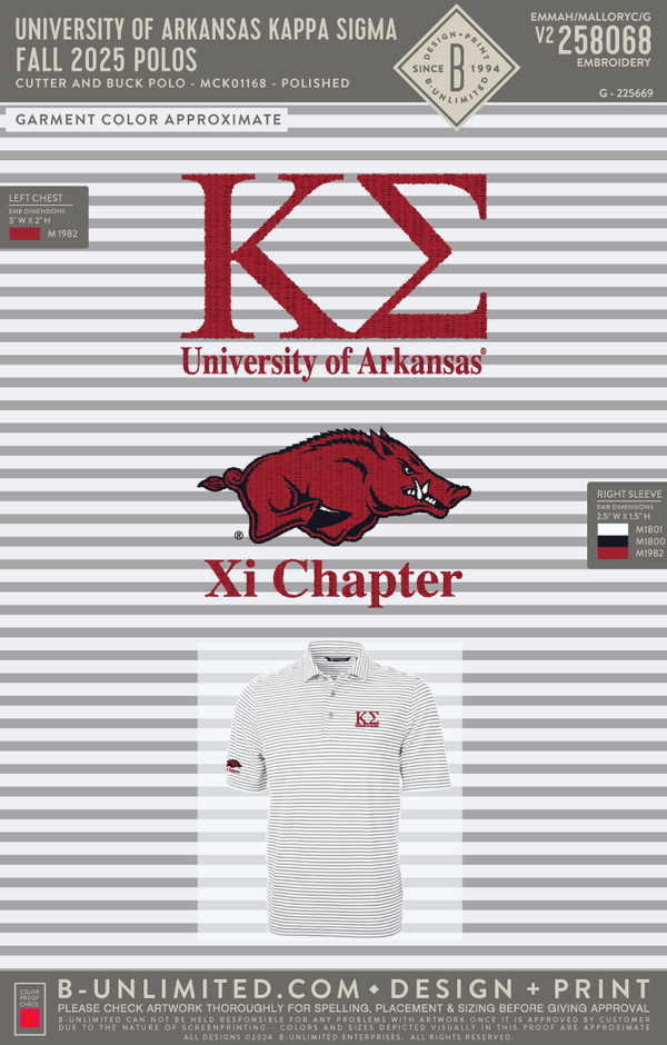 University of Arkansas Kappa Sigma - Fall 2025 Polos - Cutter & Buck ...