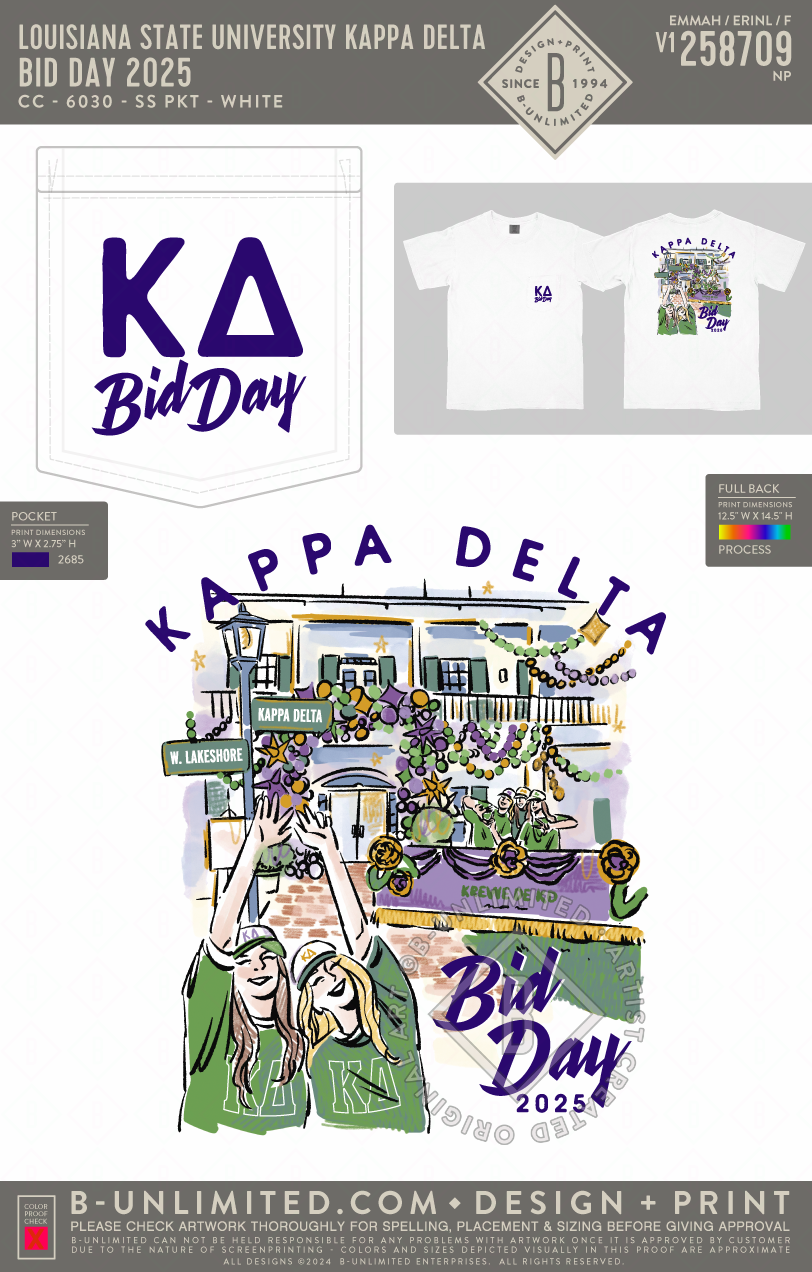 Louisiana State University Kappa Delta – B-Unlimited Custom Apparel Shop