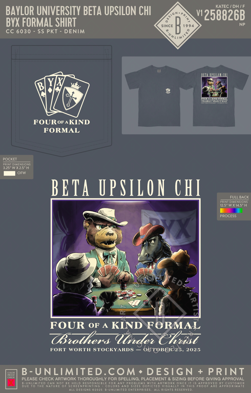 Baylor University Beta Upsilon Chi - BYX Formal Shirt - CC - 6030 - SS – B-Unlimited Custom ...