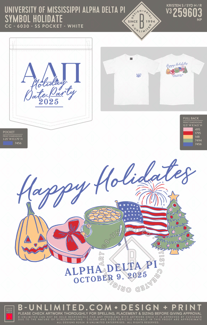 University of Mississippi Alpha Delta Pi - Symbol Holidate - CC - 6030 ...