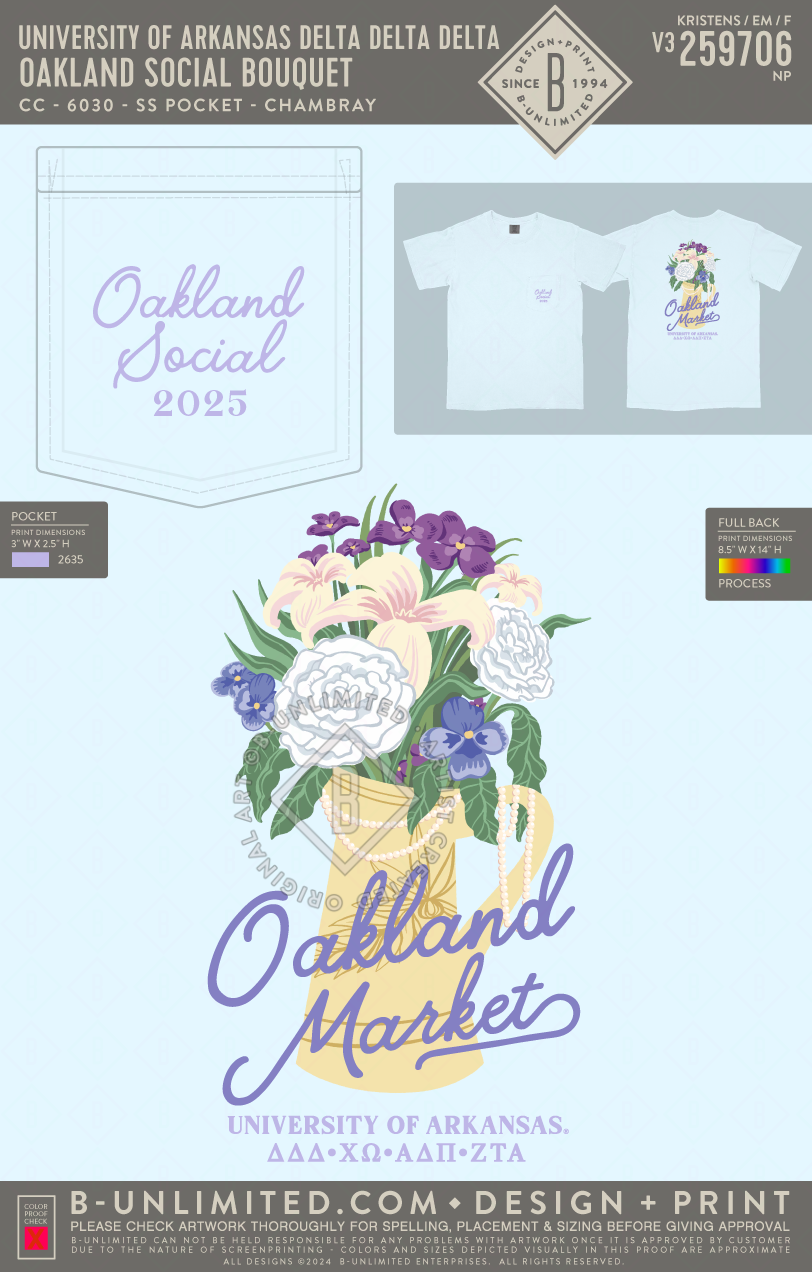 University of Arkansas Delta Delta Delta - Oakland Social Bouquet - CC ...