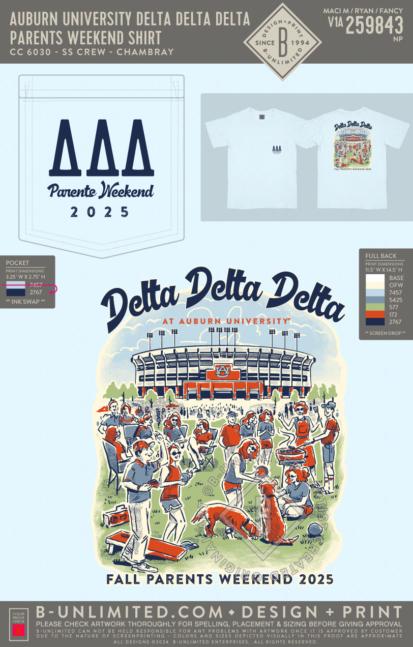 Auburn University Delta Delta Delta - Parents weekend shirt (EOY25 ...