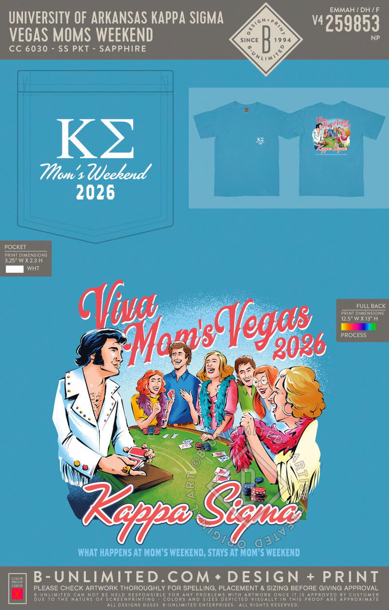 University of Arkansas Kappa Sigma - Vegas Moms Weekend - CC - 6030 - – B-Unlimited Custom ...