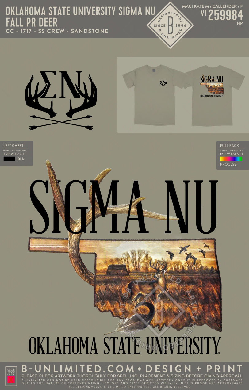 Oklahoma State University Sigma Nu - Fall PR Deer - CC - 1717 - SS Cre ...