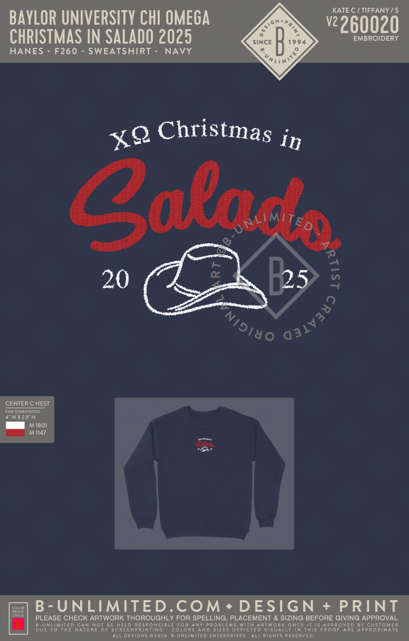 Baylor University Chi Omega - Christmas in Salado 2025 - Hanes - F260 ...