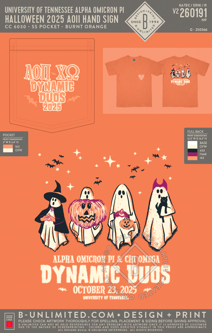 University of Tennessee Alpha Omicron Pi - Halloween 2025 AOII Hand Si ...