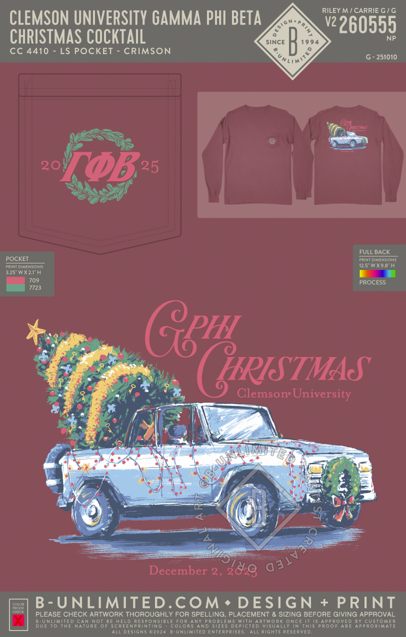 Clemson University Gamma Phi Beta - Christmas Cocktail - CC - 4410 - L ...