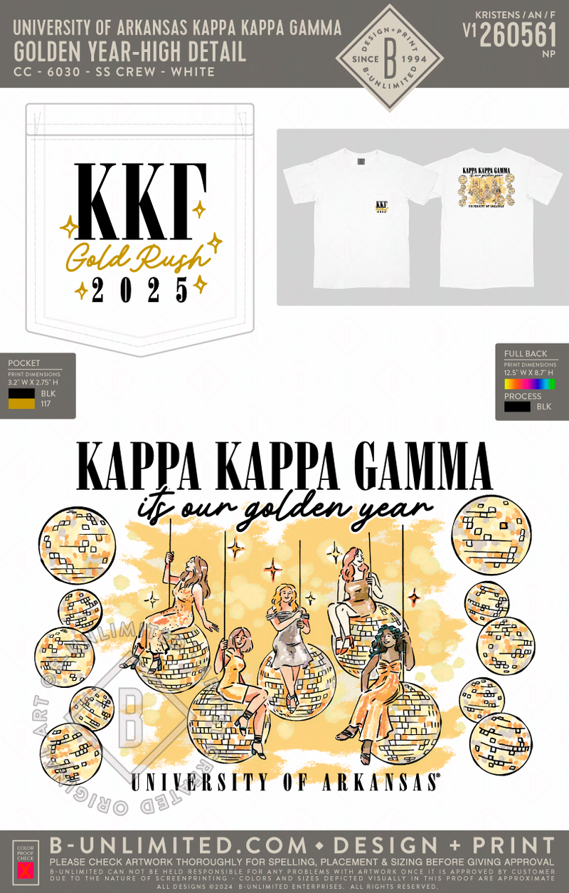 University of Arkansas Kappa Kappa Gamma - Golden Year - High Detail ...