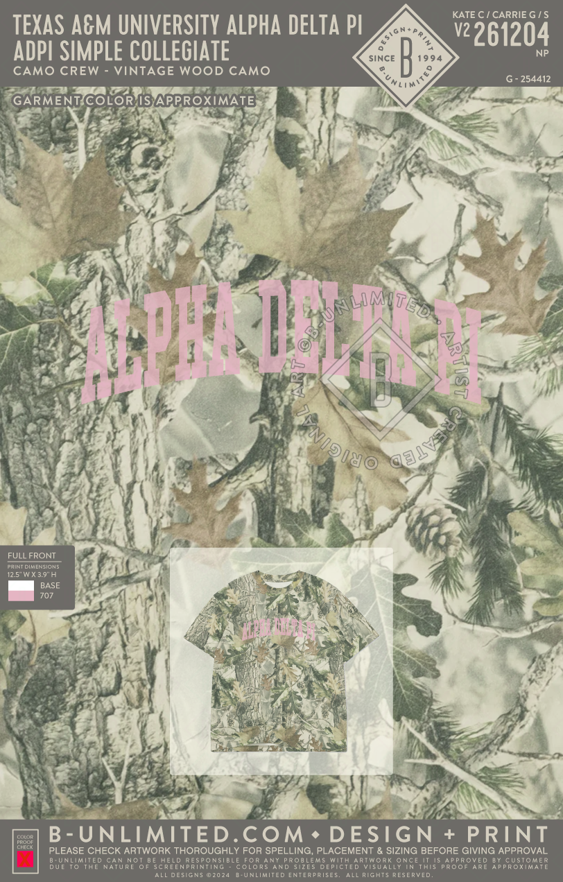 Texas A&M University Alpha Delta Pi - ADPI Simple Collegiate - Cotton ...