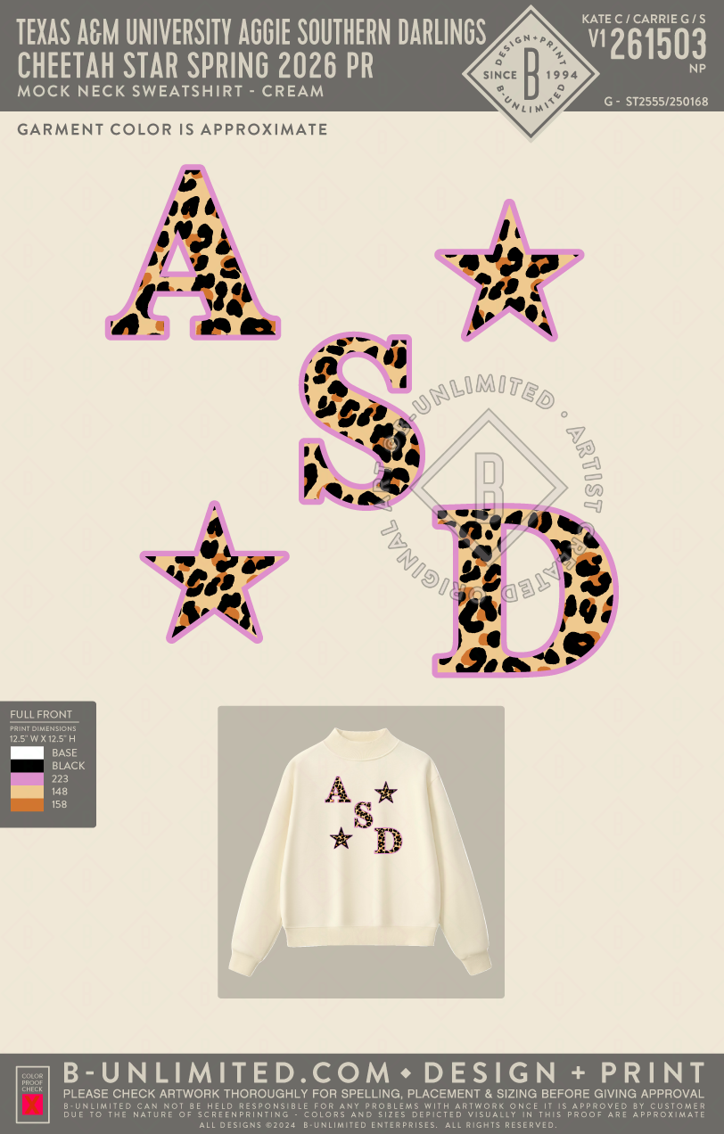 Texas A&M University Aggie Southern Darlings - Cheetah Star Spring 202 ...