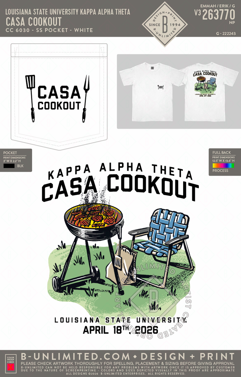 Louisiana State University Kappa Alpha Theta - CASA Cookout - CC - 603 ...