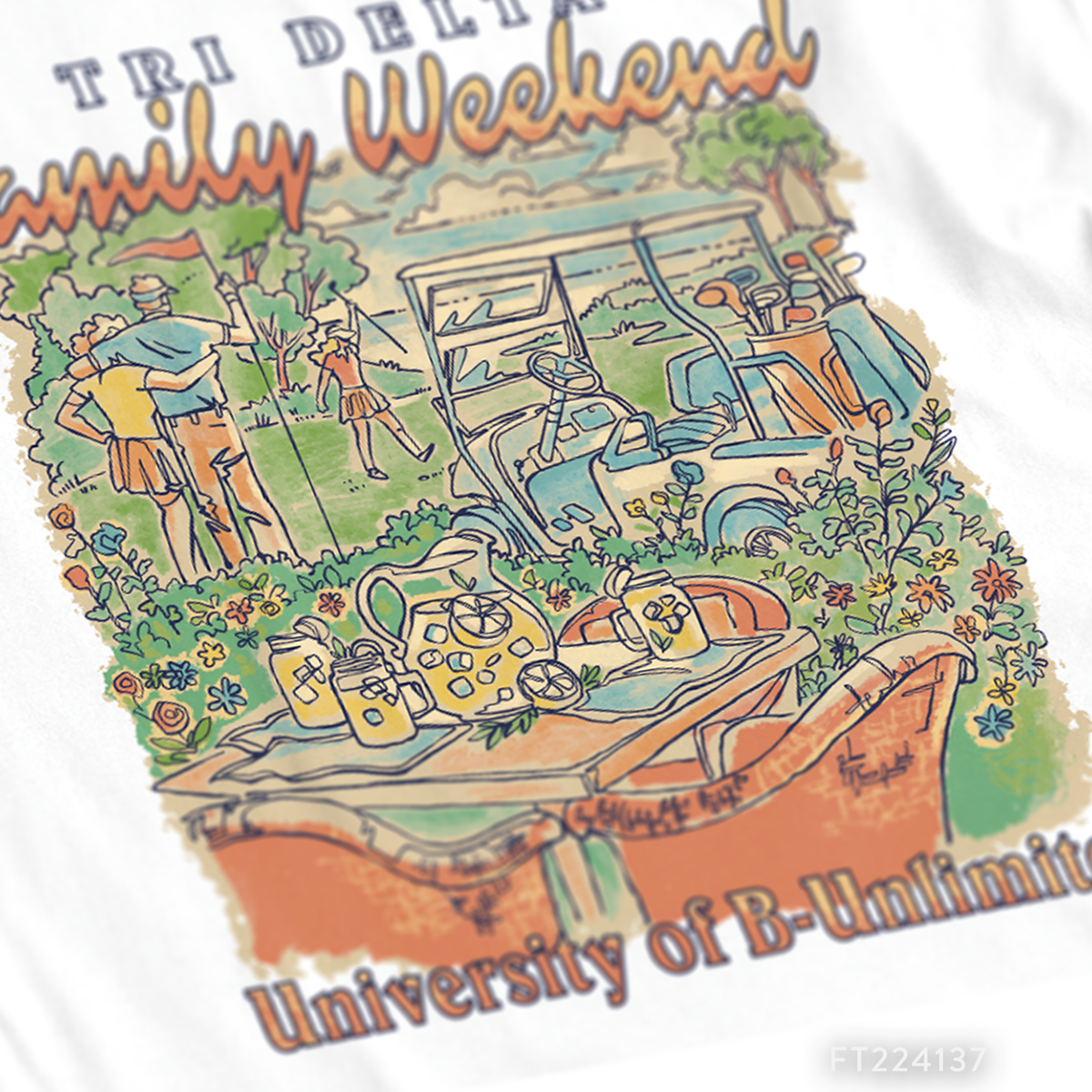 Delta Delta Delta Golf Club Family Weekend T-Shirt Design – B-Unlimited ...