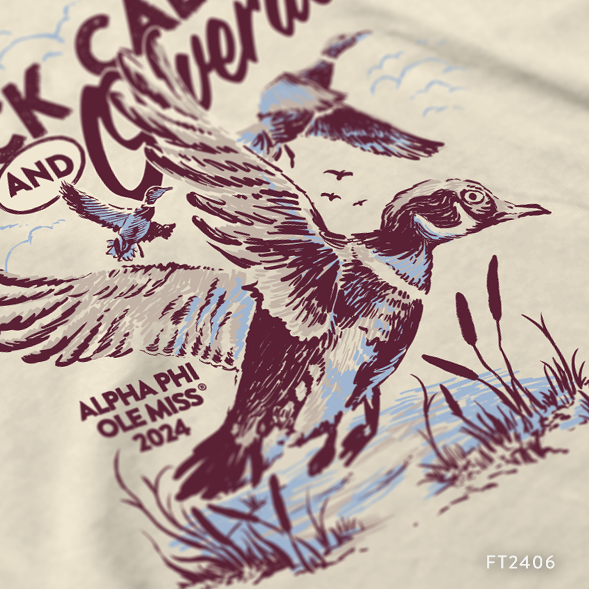 Alpha Phi Duck Calls & Overalls Date Party T-Shirt Design – B-Unlimited ...