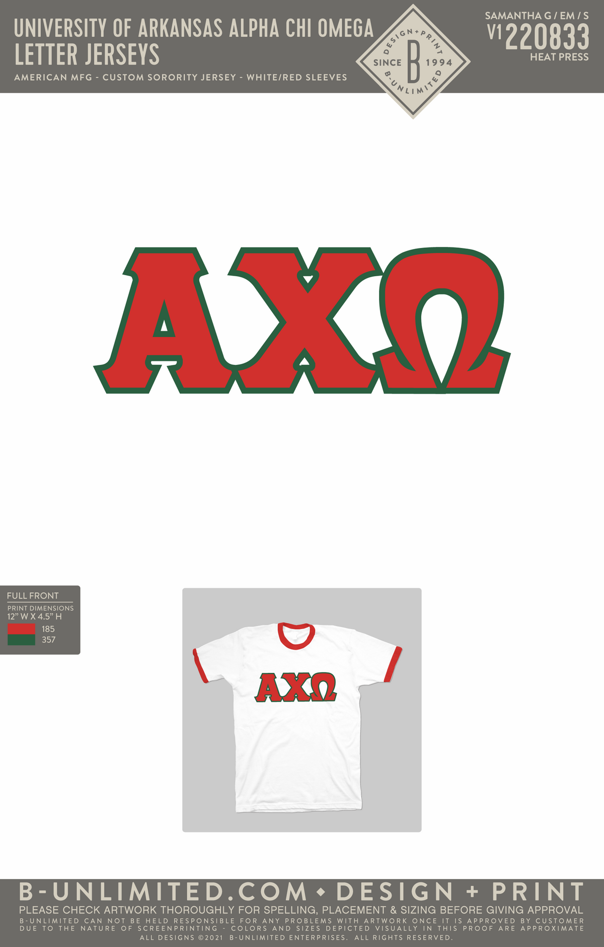 University of Arkansas Alpha Chi Omega – B-Unlimited Custom Apparel Shop
