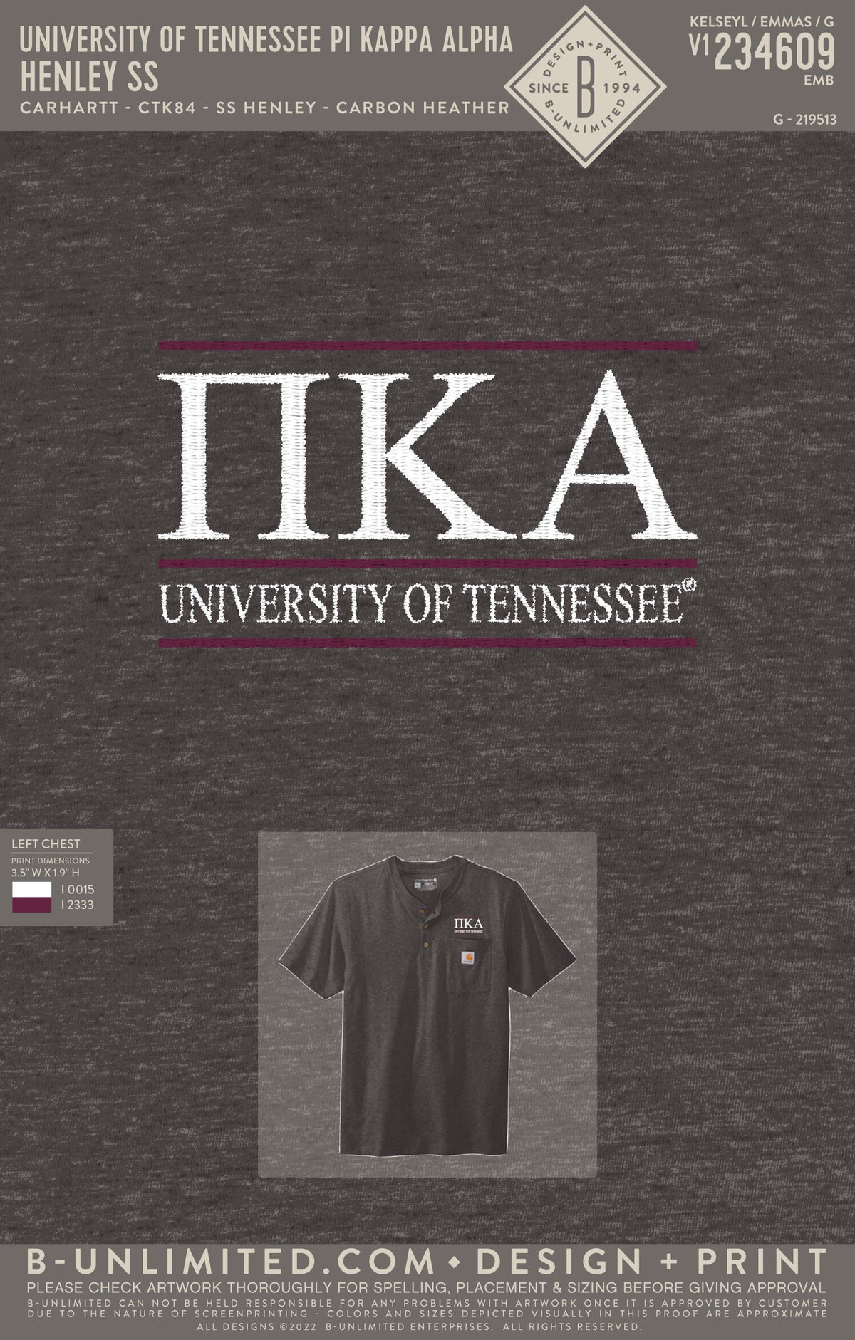 University of Tennessee Pi Kappa Alpha – B-Unlimited Custom Apparel Shop