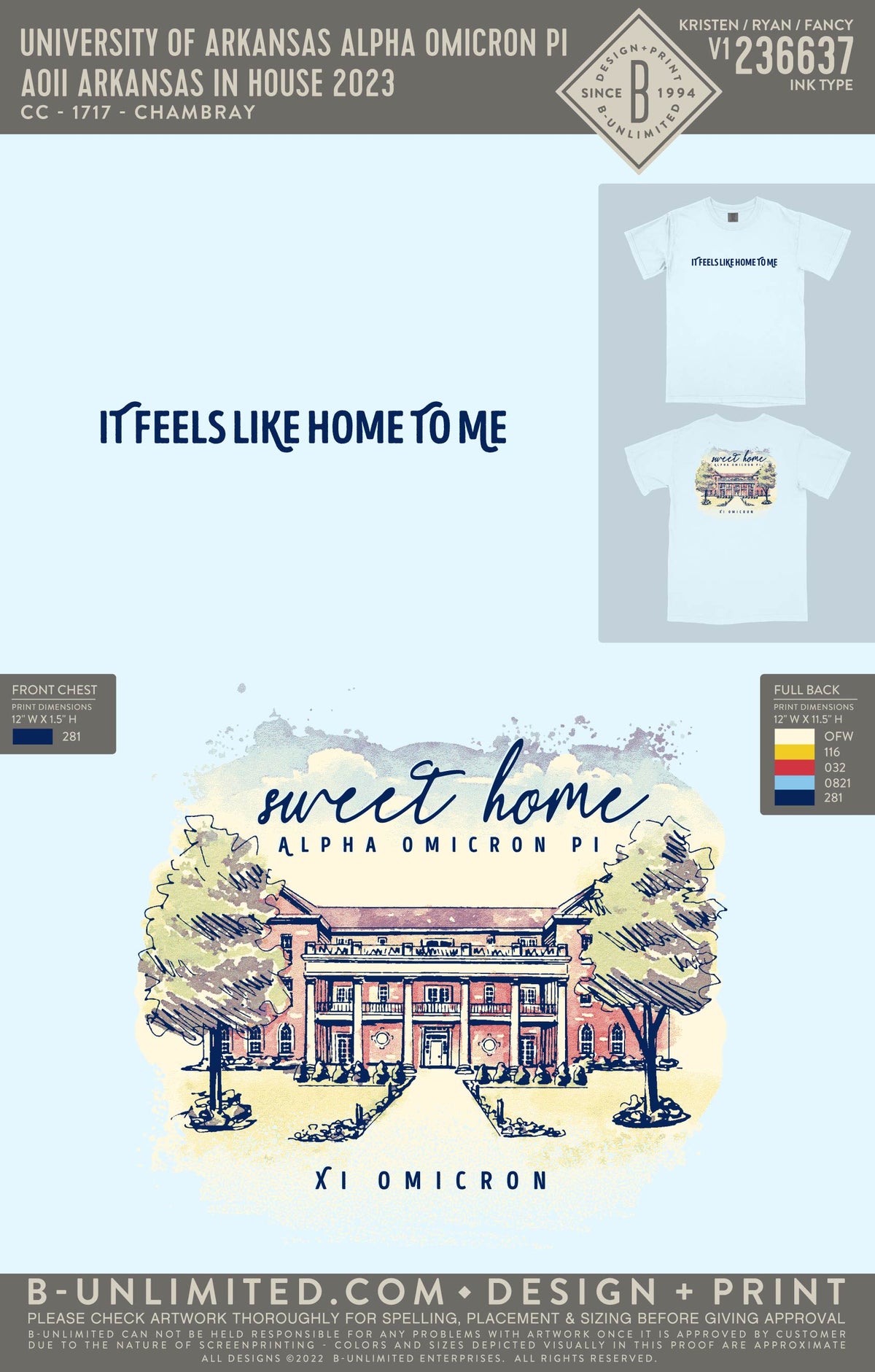 University of Arkansas Alpha Omicron Pi – B-Unlimited Custom Apparel Shop