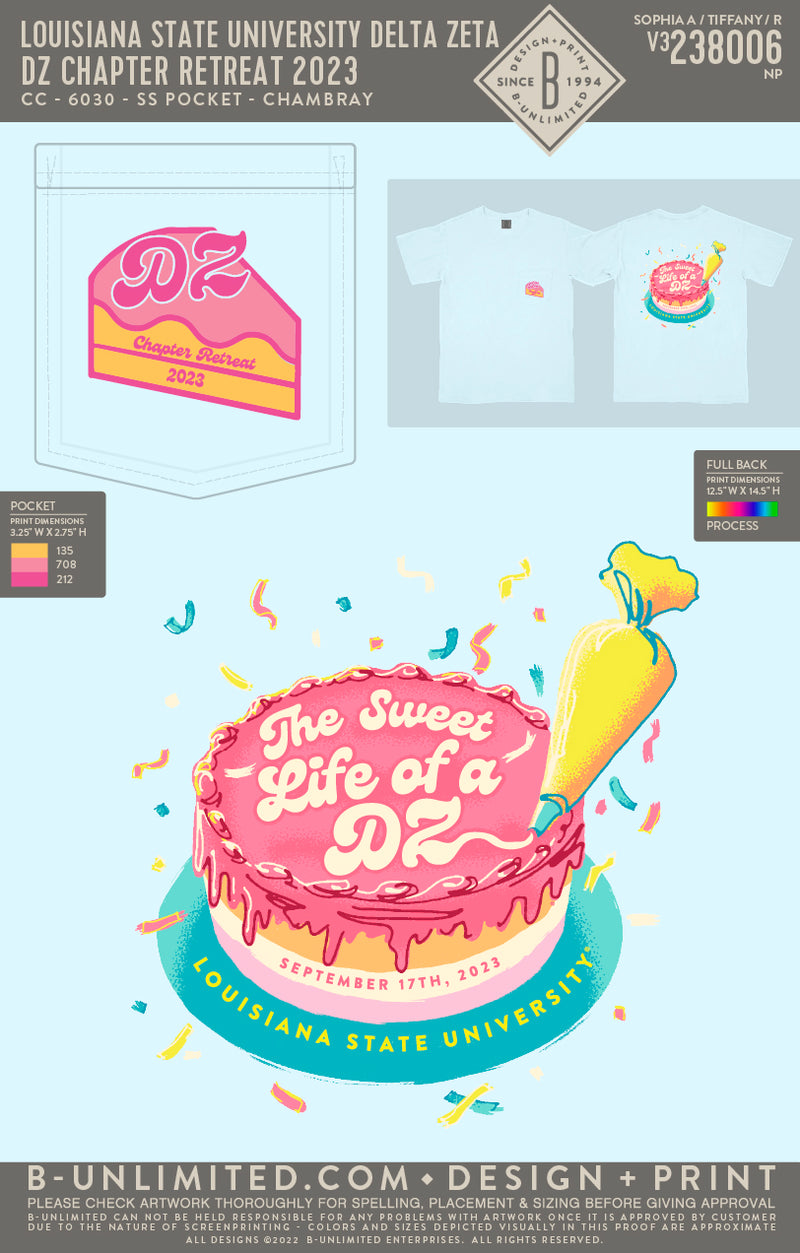 Louisiana State University Delta Zeta – B-Unlimited Custom Apparel Shop