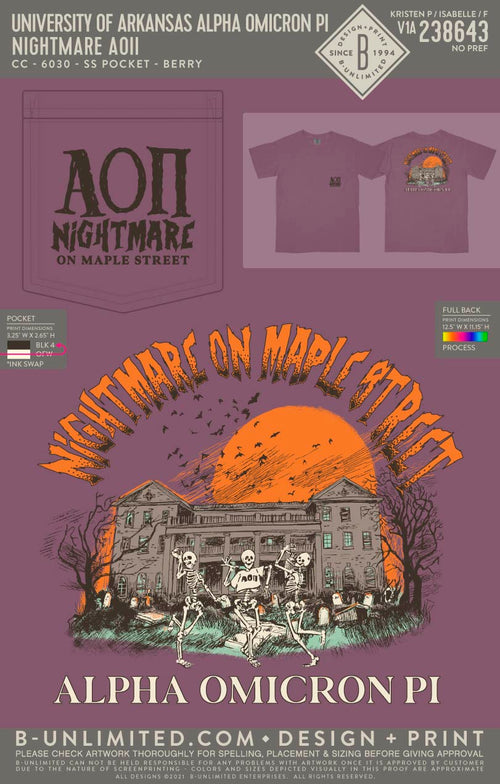 University of Arkansas Alpha Omicron Pi – B-Unlimited Custom Apparel Shop