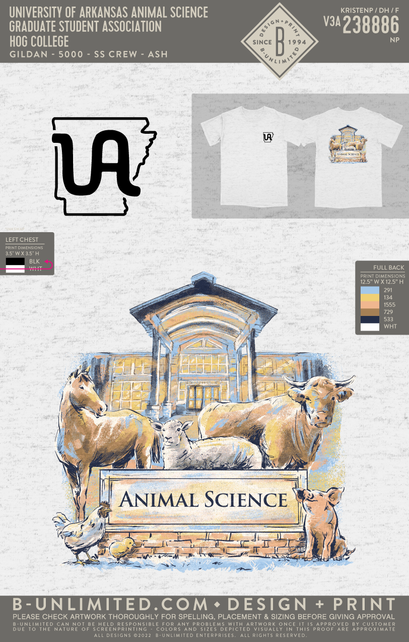 University of Arkansas Animal Science Graduate Student Association – B-Unlimited Custom Apparel Shop