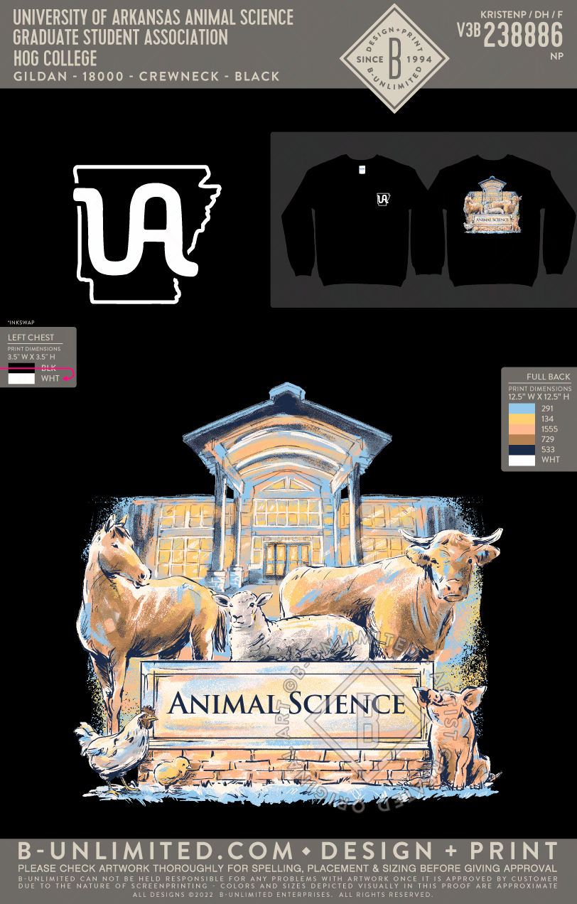 University of Arkansas Animal Science Graduate Student Association – B-Unlimited Custom Apparel Shop