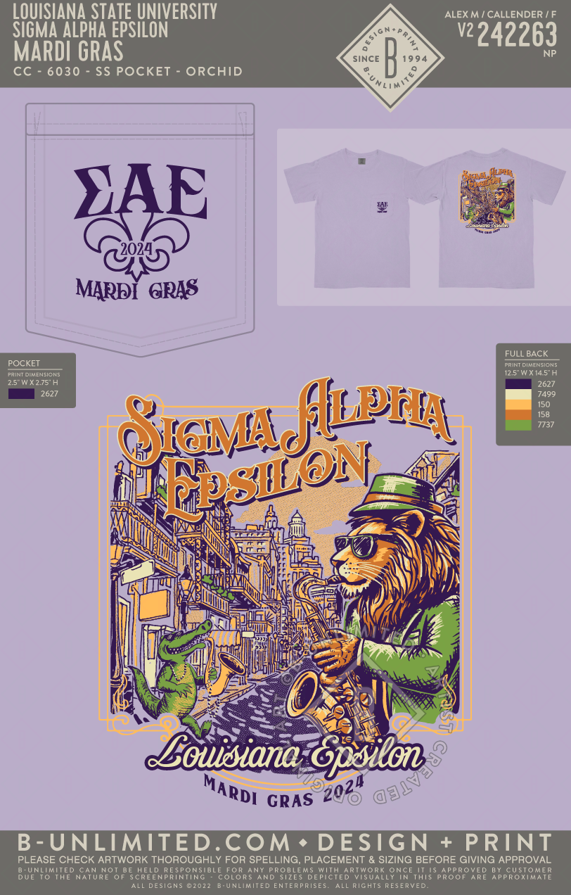 Louisiana State University Sigma Alpha Epsilon – B-Unlimited Custom ...