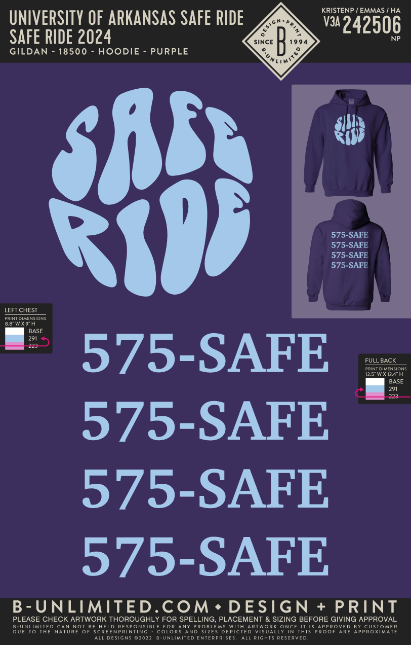 University of Arkansas Safe Ride - Safe Ride 2024 - Gildan - 18500 - H ...