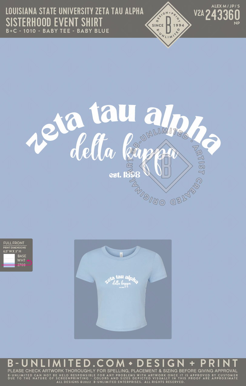 Louisiana State University Zeta Tau Alpha – B-Unlimited Custom Apparel Shop