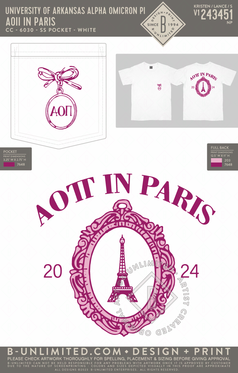 University of Arkansas Alpha Omicron Pi – B-Unlimited Custom Apparel Shop