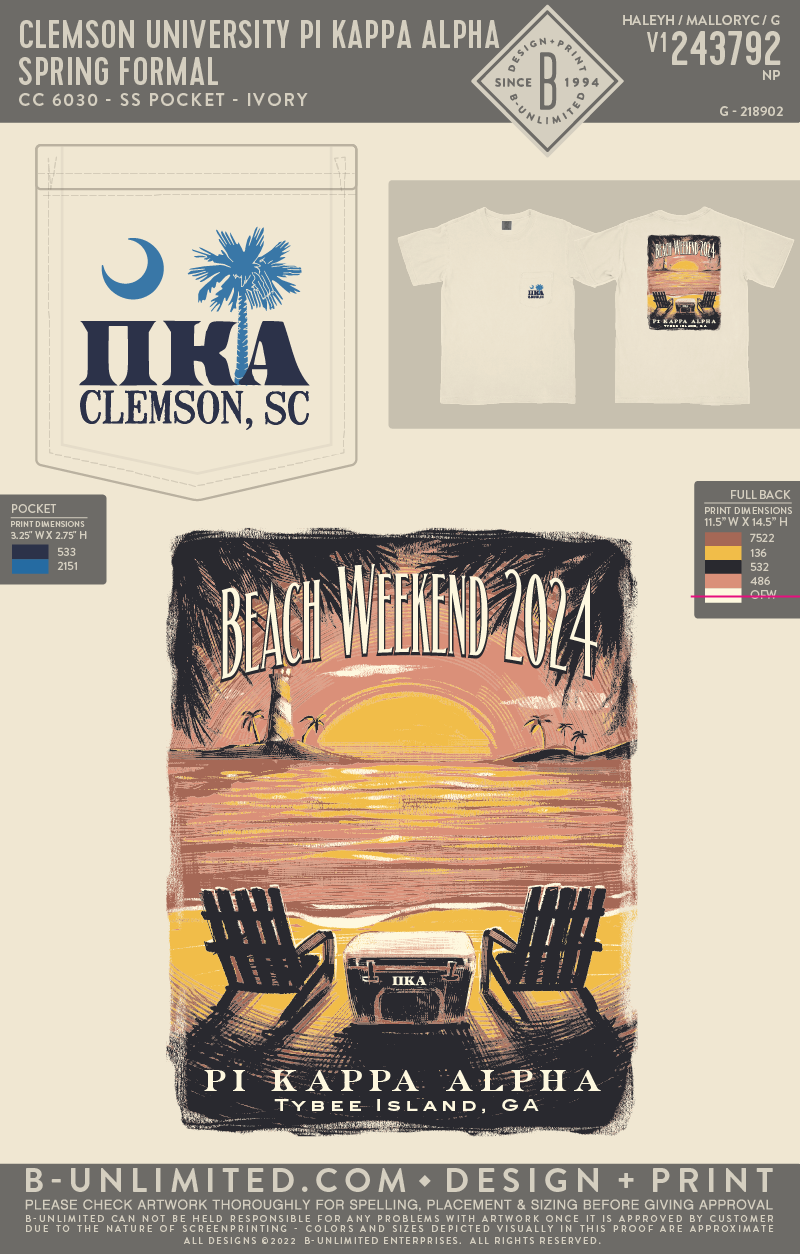 Clemson University Pi Kappa Alpha – B-Unlimited Custom Apparel Shop